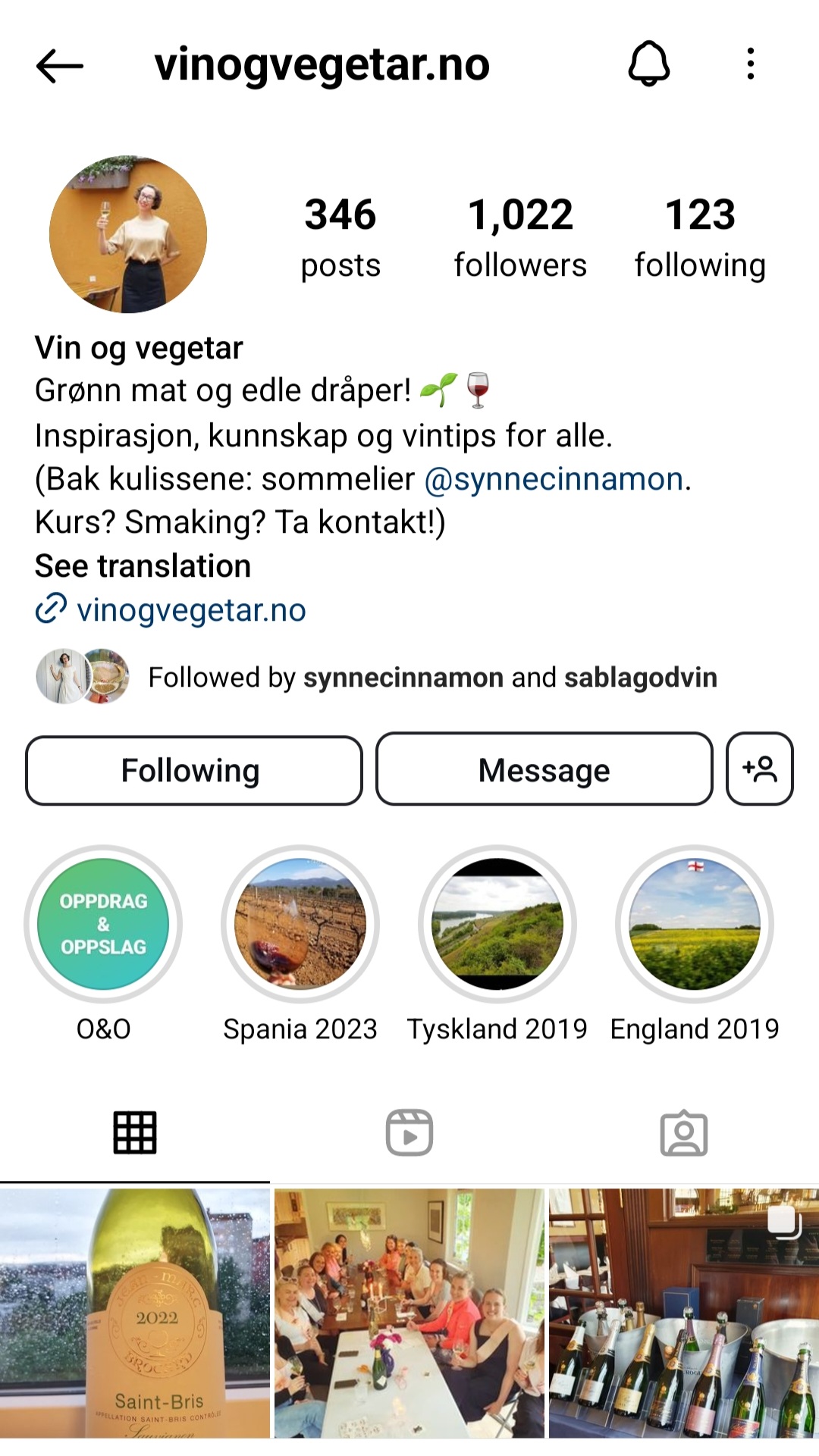 Vi sees på Instagram! – VIN OG VEGETAR